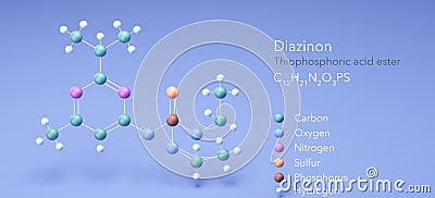 Diazinon Molecule, Molecular Structures, Dimpylate, 3d Model ...