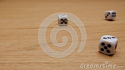 Dice Rolling on the Table. Close-up. Stock Footage - Video of addiction ...