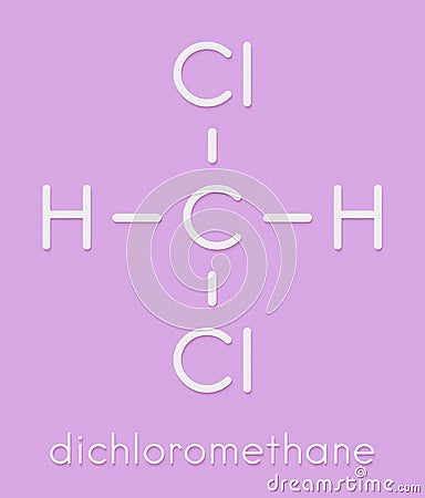 Dichloromethane DCM Solvent Molecule. Skeletal Formula. Royalty-Free ...