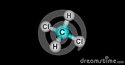 Dichloromethane Molecular Structure Isolated On Black Royalty-Free ...