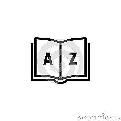 Dictionary Icon. Glossary. Badge With Book. Dictionary Logo. Library ...