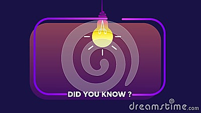 Did You Know Label Design with Light Bulb and Rays. Logo Design Stock ...