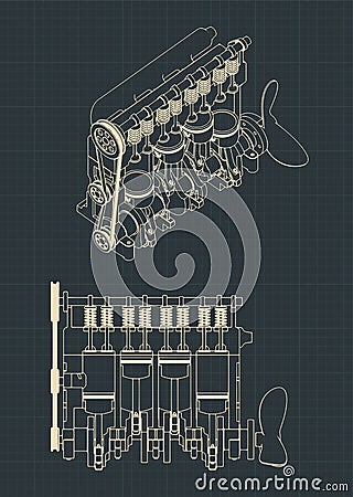 Diesel Engine Cutaway Drawings Cartoon Vector | CartoonDealer.com ...