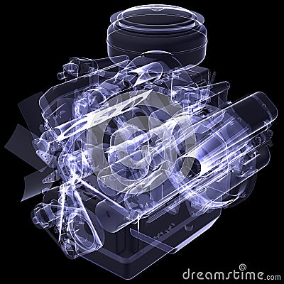 Diesel Engine. X-ray Render Stock Image | CartoonDealer.com #40302661
