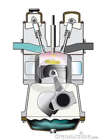 Diesel Fuel Injection Ignition Stroke Vector Illustration ...