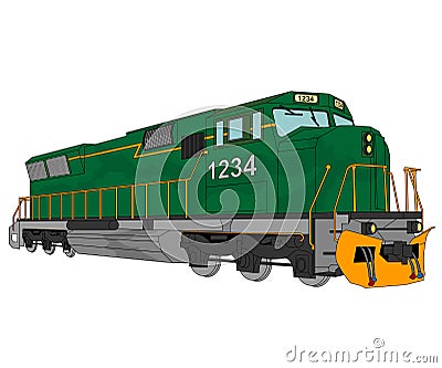 Diesel Locomotive Illustration Cartoon Vector | CartoonDealer.com #16743389