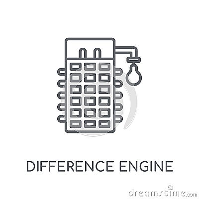 Difference Engine Linear Icon. Modern Outline Difference Engine Cartoon ...