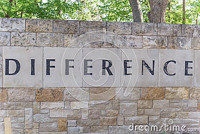 Old Stone Texture Of Difference Word On Wall Brick Royalty-Free Stock ...