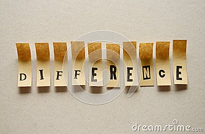 Difference - Word In Sticky Letters Royalty-Free Stock Photography ...