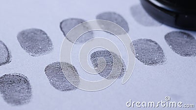 Different Black Fingerprints on a Paper Close Up , Stock Video - Video ...