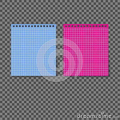 Different Colored Blank Paper Connected With Spiral On Transparent ...