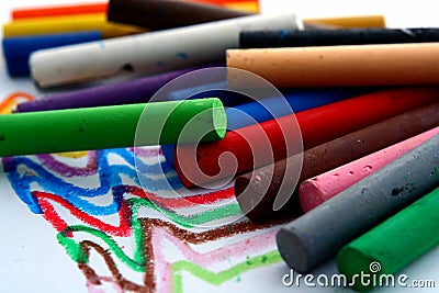 Different Colored Pastels Or Coloring Materials Stock Photography ...