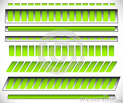 8 Different Horizontal, Level / Progress Indicators, Meters Vector ...