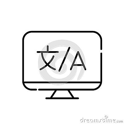 Different Languages Symbols On A Desktop Computer. Translational ...