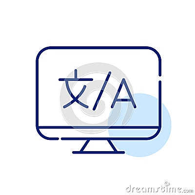 Different Languages Symbols On A Desktop Computer. Translational ...