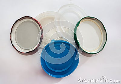 Different Lids For Glass Jars On White. Stock Image | CartoonDealer.com ...