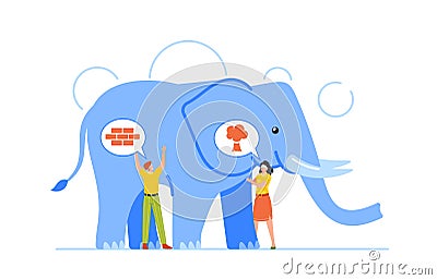 Different Perception, Idea, Viewpoint, Impression Concept. Blindfolded ...