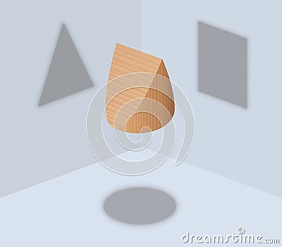 Different Points Of View Circle Square Triangle Object Shadows Vector ...