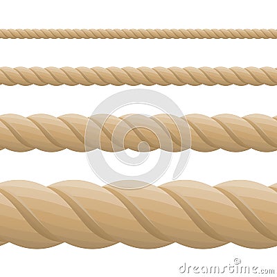 Different Twine Brown Thickness Rope. Cartoon Vector | CartoonDealer ...