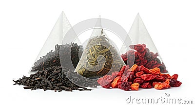 Different Types Of Tea With Teabags And Copy Space Stock Illustration ...