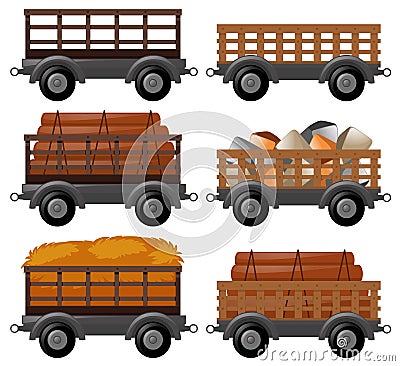 Different Types Of Wagons Vector Illustration | CartoonDealer.com #81885296