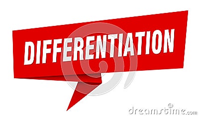 Differentiation Banner. Differentiation Speech Bubble, Label, Sticker ...