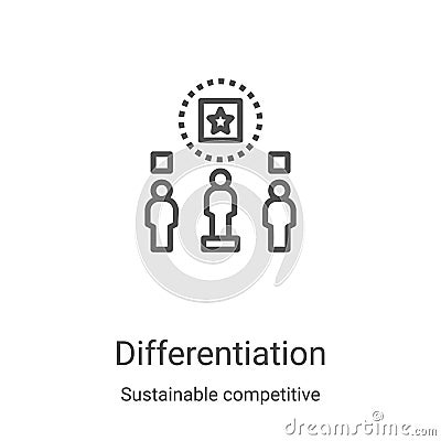 Differentiation Icon Vector From Sustainable Competitive Advantage ...