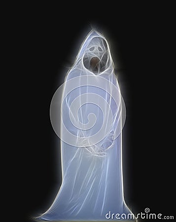 Diffused Silhouette Of White Ghost. Royalty-Free Stock Photography ...