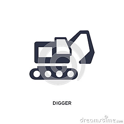 Digger Icon On White Background. Simple Element Illustration From ...