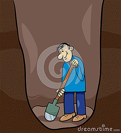 Digging Man Cartoon Illustration Stock Vector - Image: 44925655