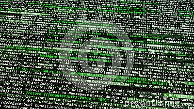 Digital Abstract Data, Streaming Code Background With Green Matrix Effect. Animation ...