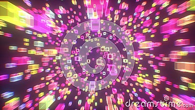 Digital Abstract Technology Background. Futuristic Glowing Cubes ...