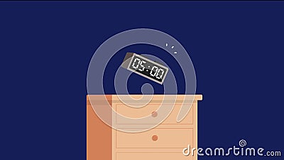 Digital Alarm Ringing at 05:00 or 5 Pm. Animation Stock Video - Video ...