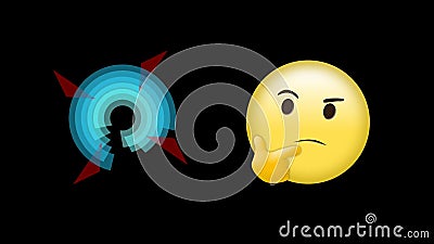 Digital Animation of Abstract Circular Shape Spinning and Thinking Face ...