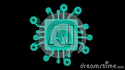 Digital Animation of Artificial Intelligence AI Icon. Stock Footage ...