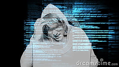 Digital Animation Of Confused Hacker Stock Footage - Video of backdrop ...