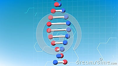 Digital Animation of Dna Structure Spinning Against Hexagonal Shapes on ...