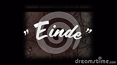 Digital Animation of Einde Text Against Vhs Effect Over Creepy Trees ...