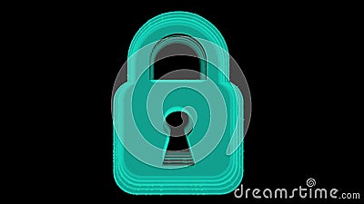 Digital Animation of Lock Icon. Stock Footage - Video of firewall ...
