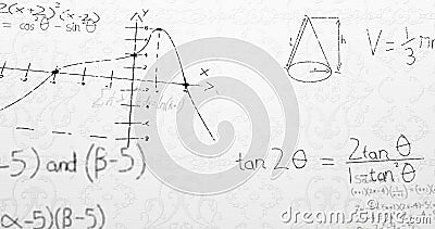 Digital Animation of Mathematical Equations and Formulas Floating ...