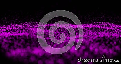 Digital Animation of Purple Digital Wave Moving Against Black ...