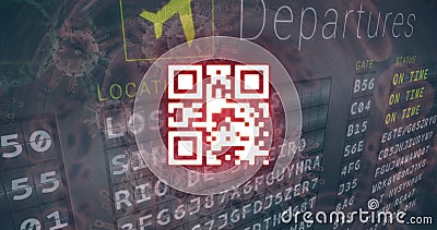 Digital Animation of Qr Code with Virus Biological Cells Against ...