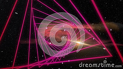 Digital Animation of Triangle Shapes Spinning in Seamless Motion ...