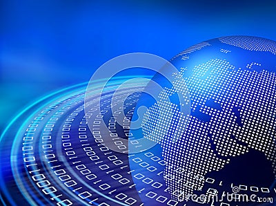 Digital Blue Data Orbits Stock Images - Image: 11836824
