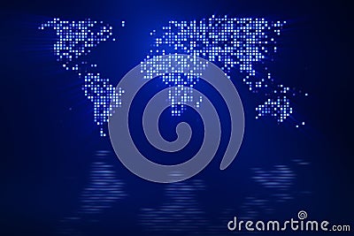 Digital Blue World Map Royalty-Free Stock Photography | CartoonDealer ...