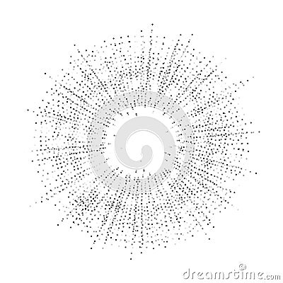 Digital Burst Pattern With Multiple Dots. Explosion Consist Of Black ...