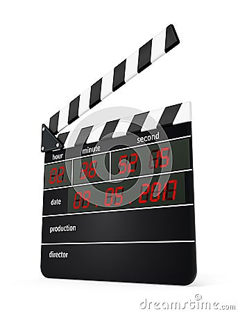Digital Clapboard Isolated On White Background. 3D Illustration Royalty ...