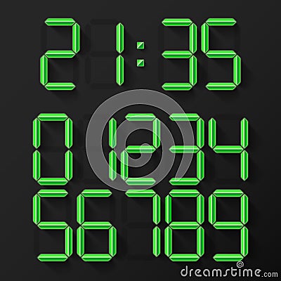 Digital Clock Numbers Stock Vector - Image: 57494714