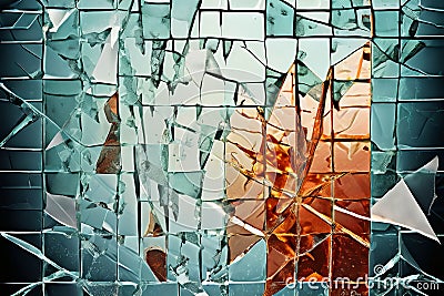 Digital Collage Of Broken Glass And Ascii Fragments Shattered Gl Stock ...