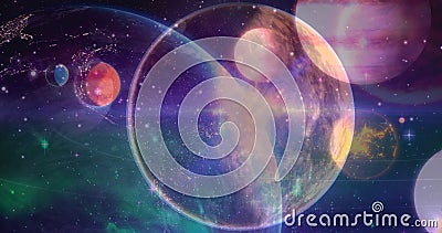 Science Composition Universe Combined with Animated Planet Stock ...